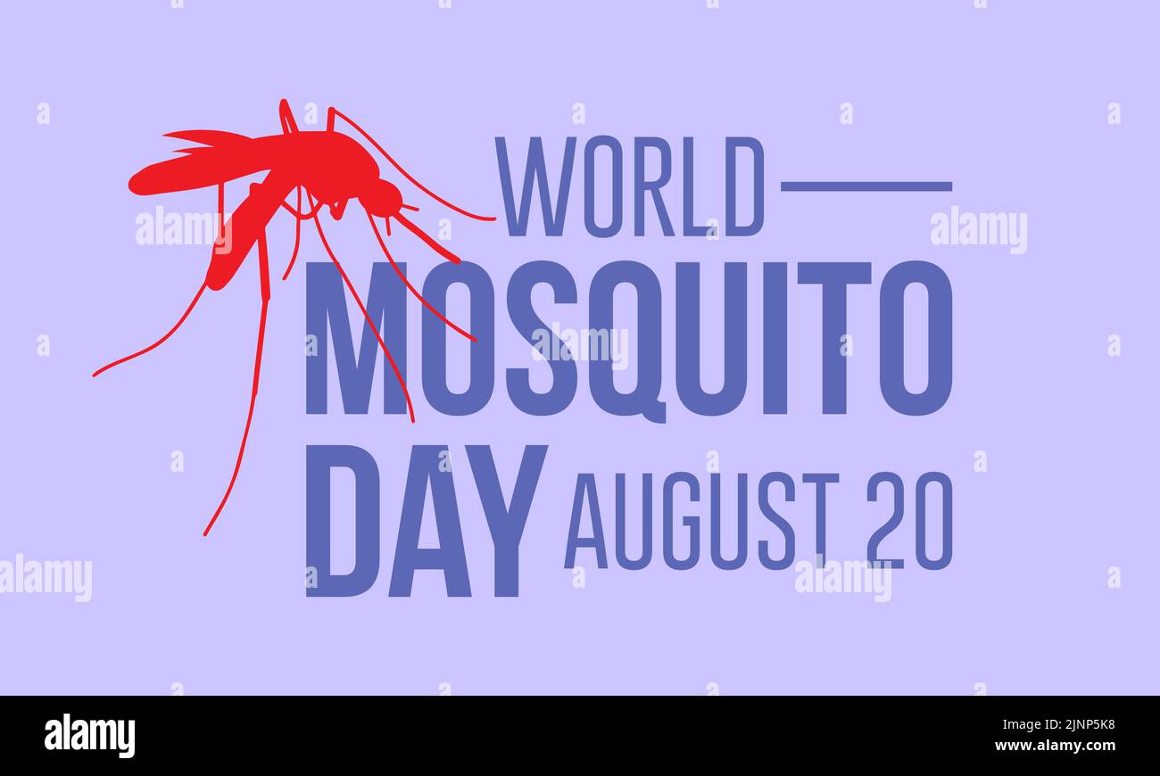 World Mosquito Day calligraphic banner design on purple background ...