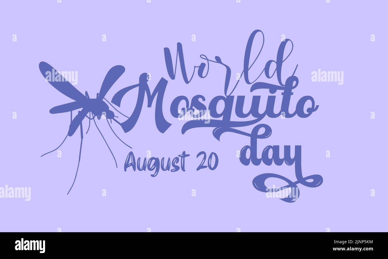 World Mosquito Day calligraphic banner design on purple background ...