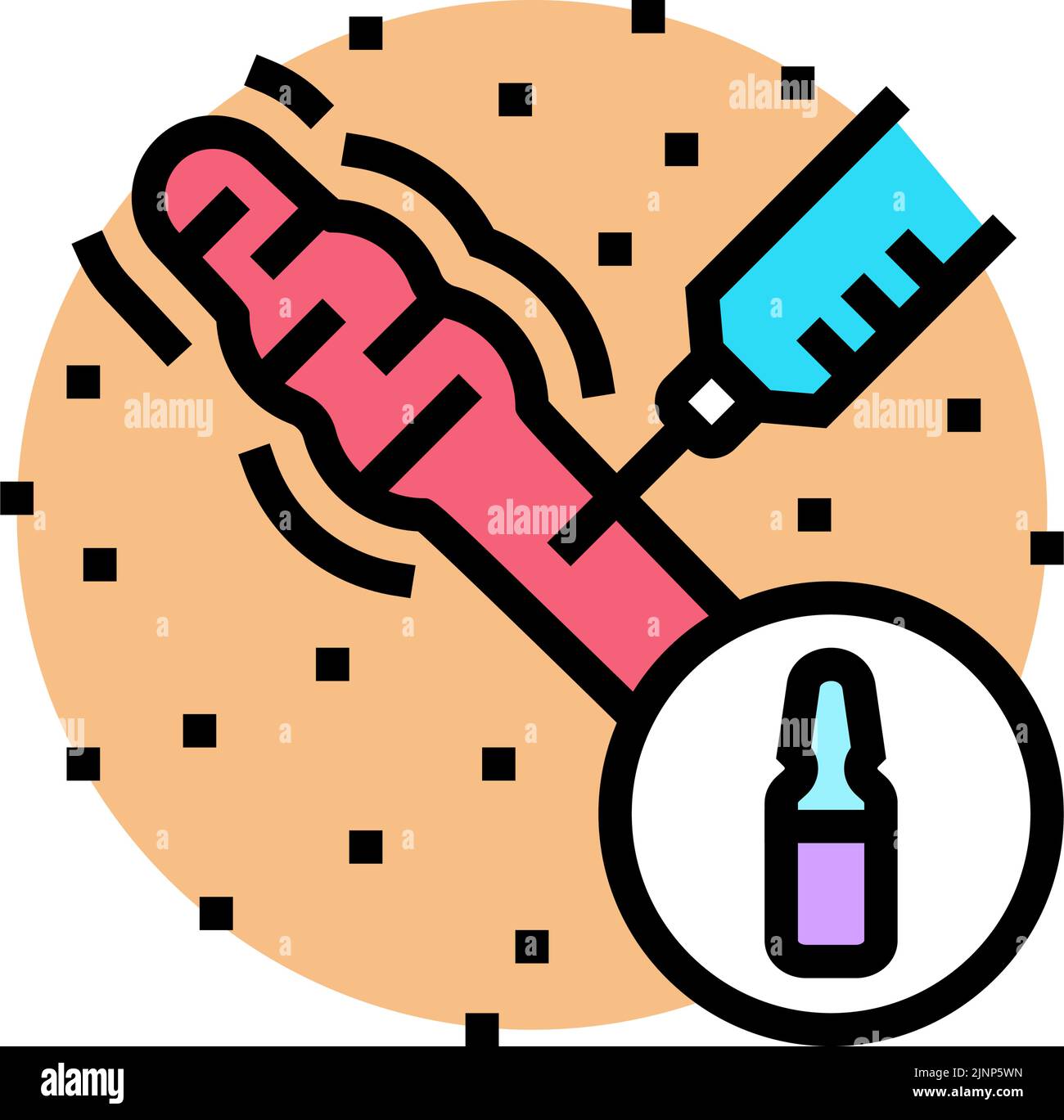 injection scar treatment color icon vector illustration Stock Vector ...