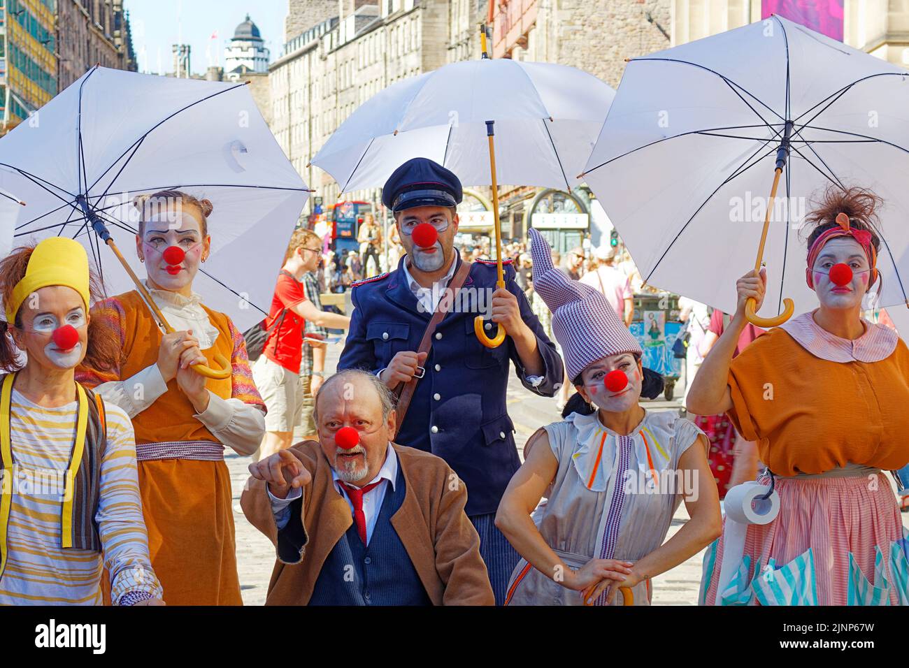 Edinburgh, Scotland, August 11,2022 Festival Fringe Royal Mile on a ...