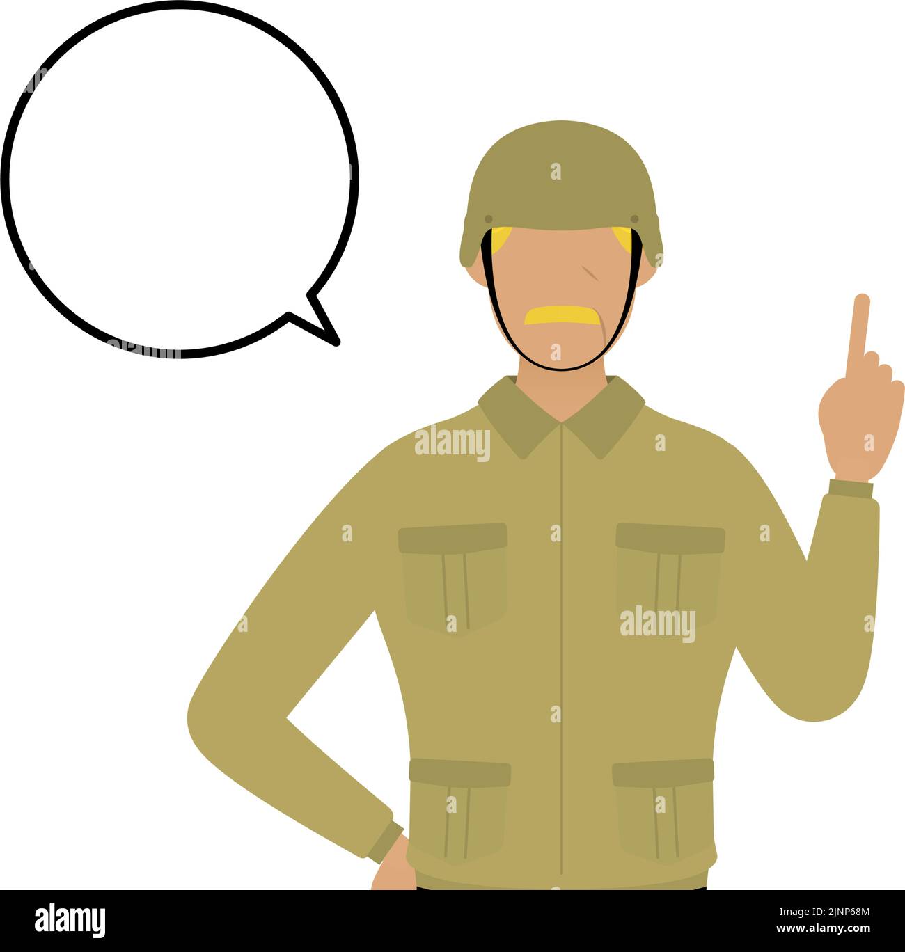Senior Male Soldier Pose, Talking while pointing Stock Vector Image ...
