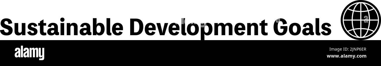SDGs, title image, English logo for headline, black and white Stock ...
