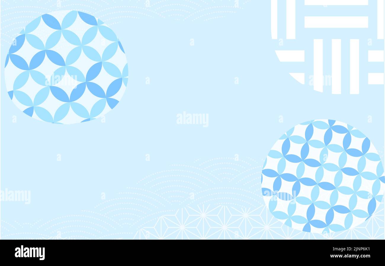Blue Japanese pattern background, summer cool image, with copy space ...