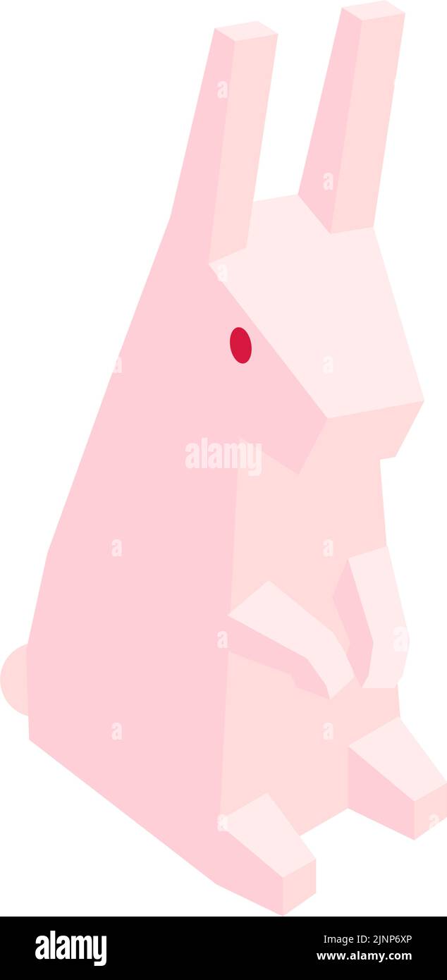 Sitting rabbit, simple isometric illustration Stock Vector Image & Art ...