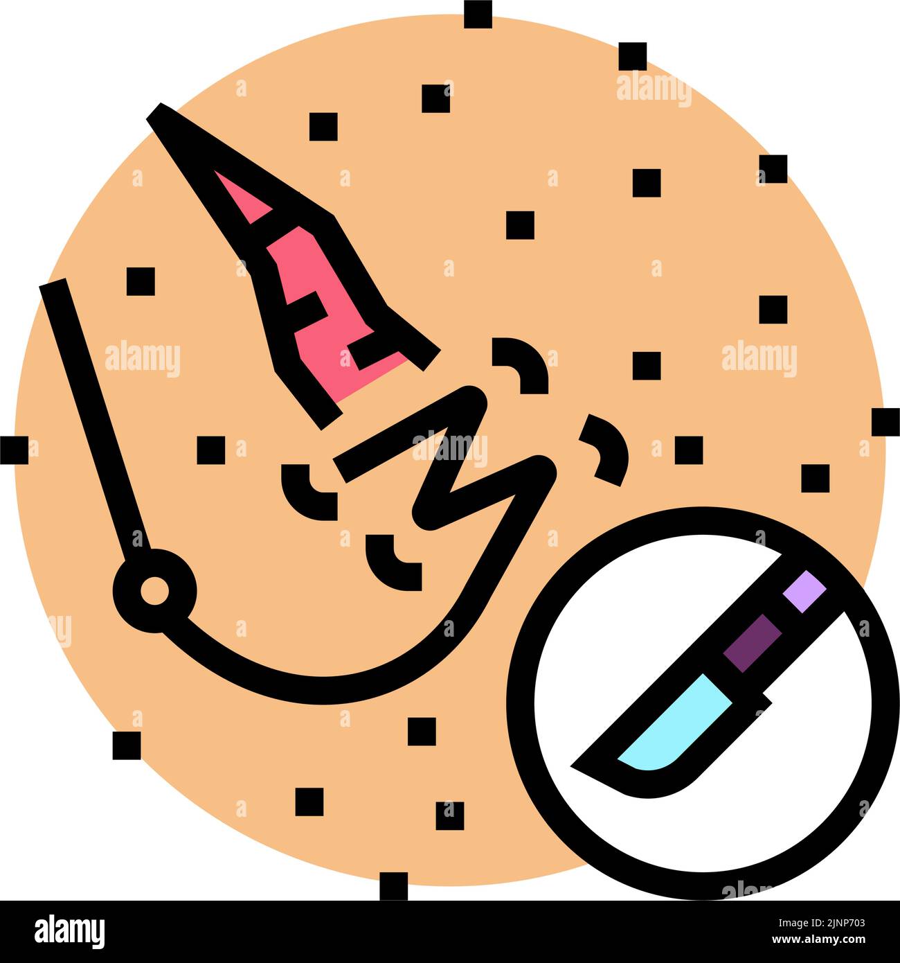 surgical procedure scar treatment color icon vector illustration Stock ...