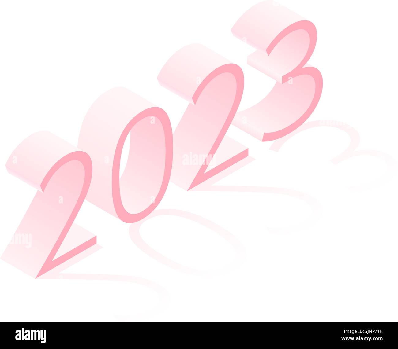 New Year's card material for the year 2023, simple isometric ...
