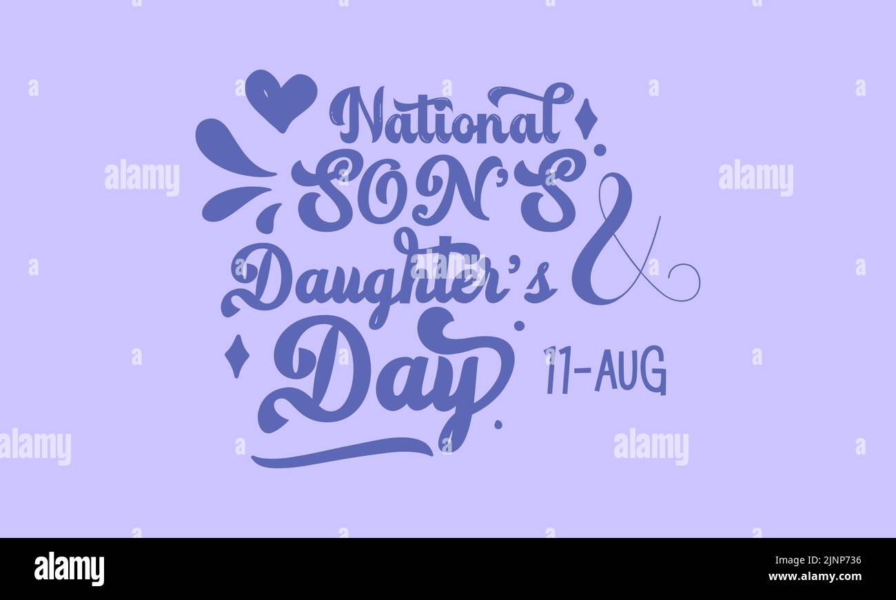 National Son’s and Daughter’s Day calligraphic banner design on purple ...