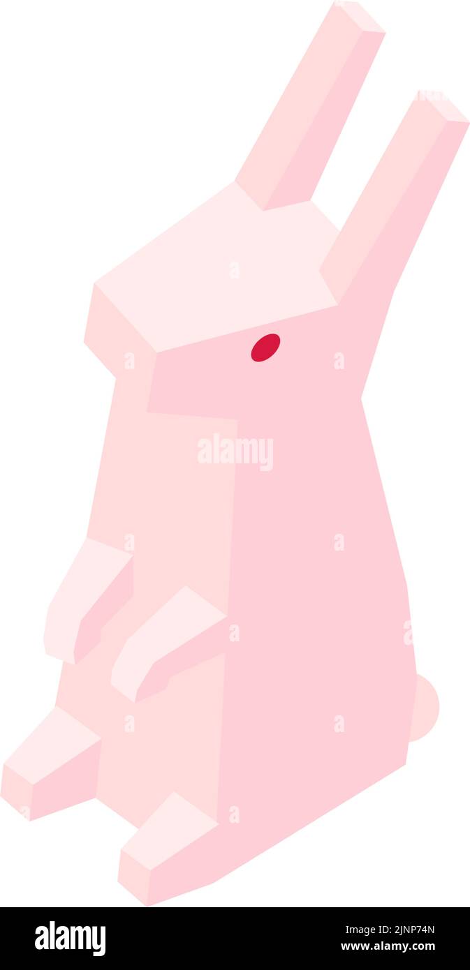 Sitting rabbit, simple isometric illustration Stock Vector Image & Art ...