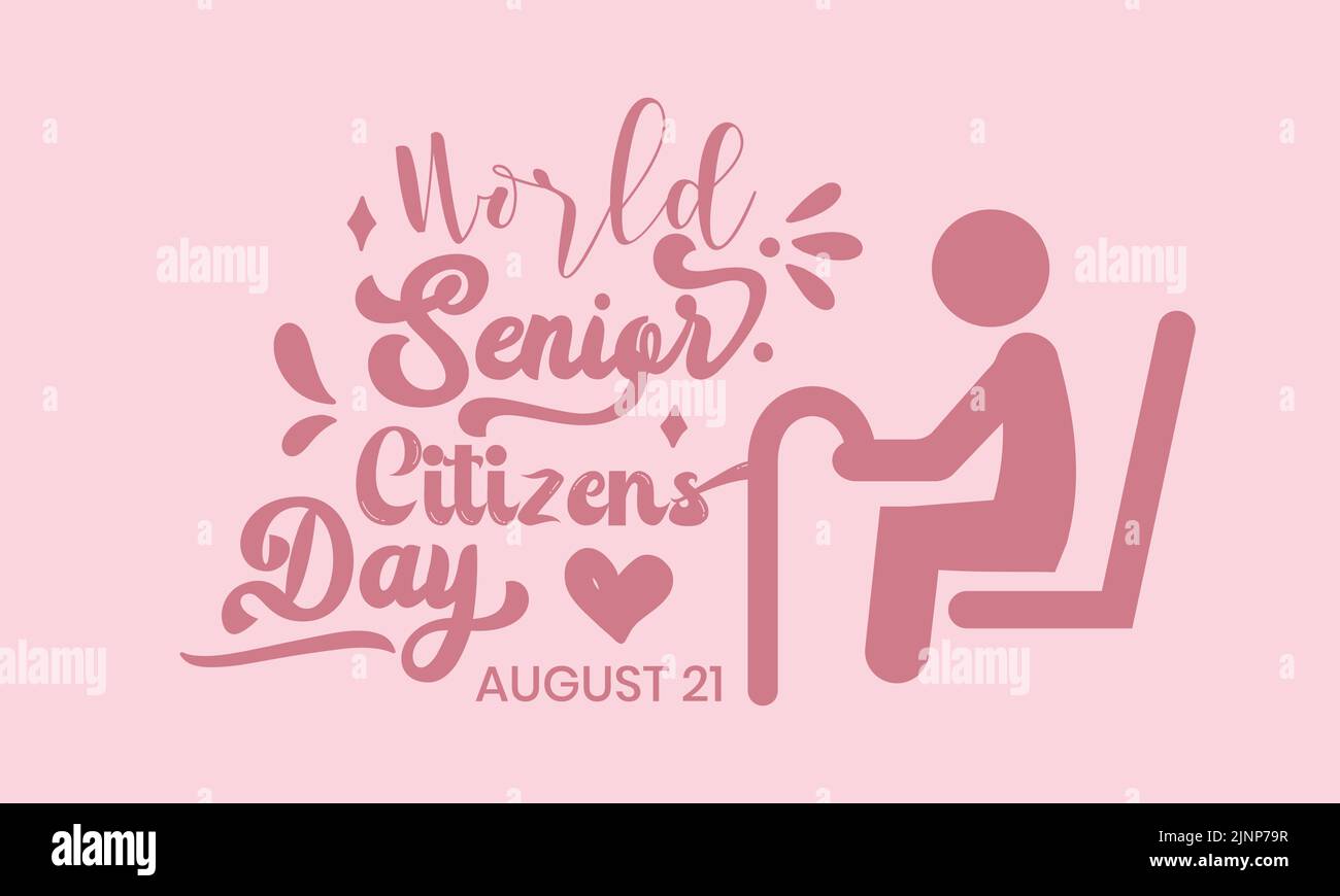 World Senior Citizens Day calligraphic banner design on pink background ...