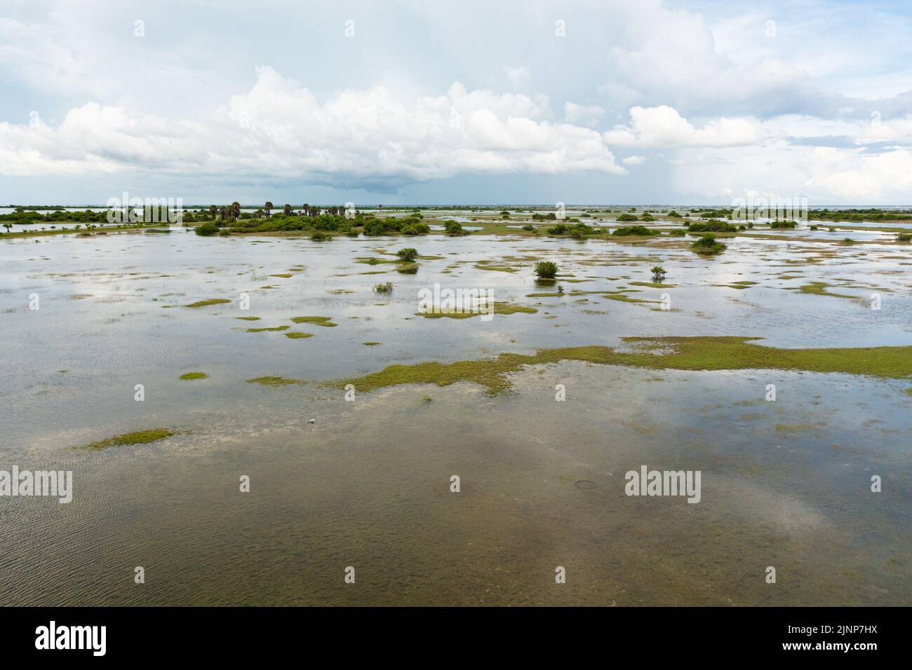 Aerial view of flooded land in Sri Lanka during the rainy season Stock ...