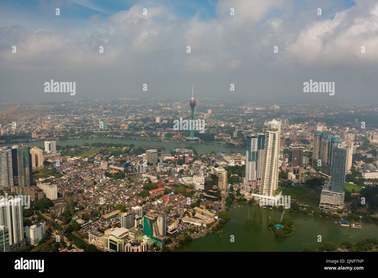 Colombo city skyline with modern architecture buildings and lotus ...
