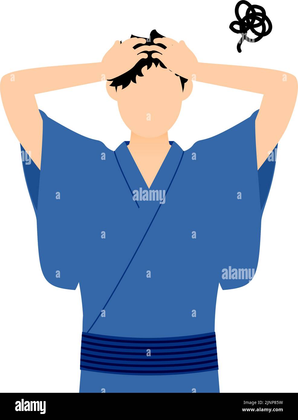 Young man thinking worry Stock Vector Images - Alamy