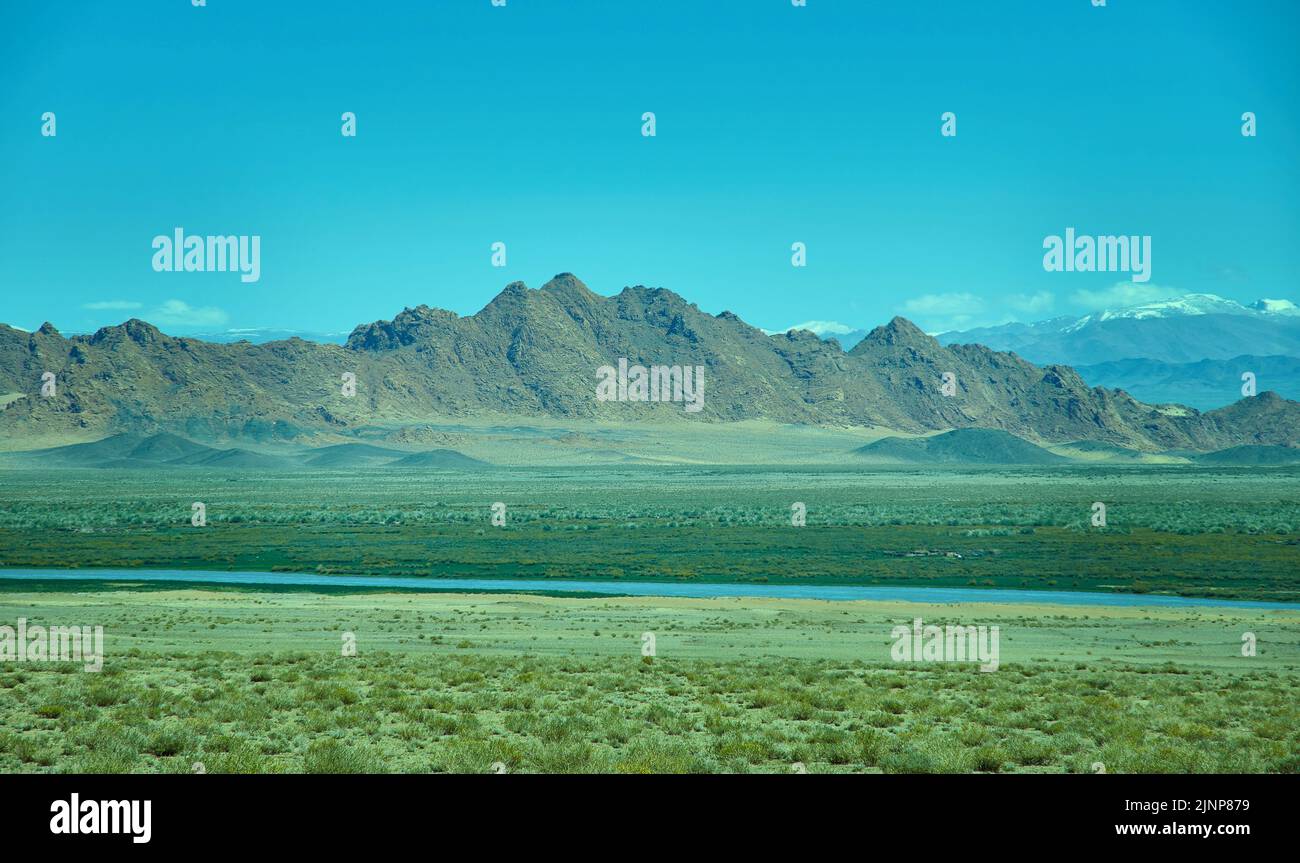 Typical Mongolian landscape, Uvs Province in Mongolia Stock Photo - Alamy