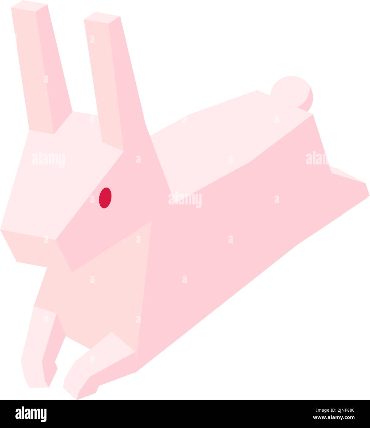 Simple isometric illustration of a jumping rabbit Stock Vector Image ...