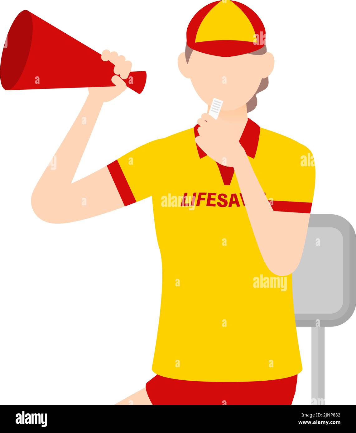 Female lifesavers in poses, Whistle from the watchtower Stock Vector ...