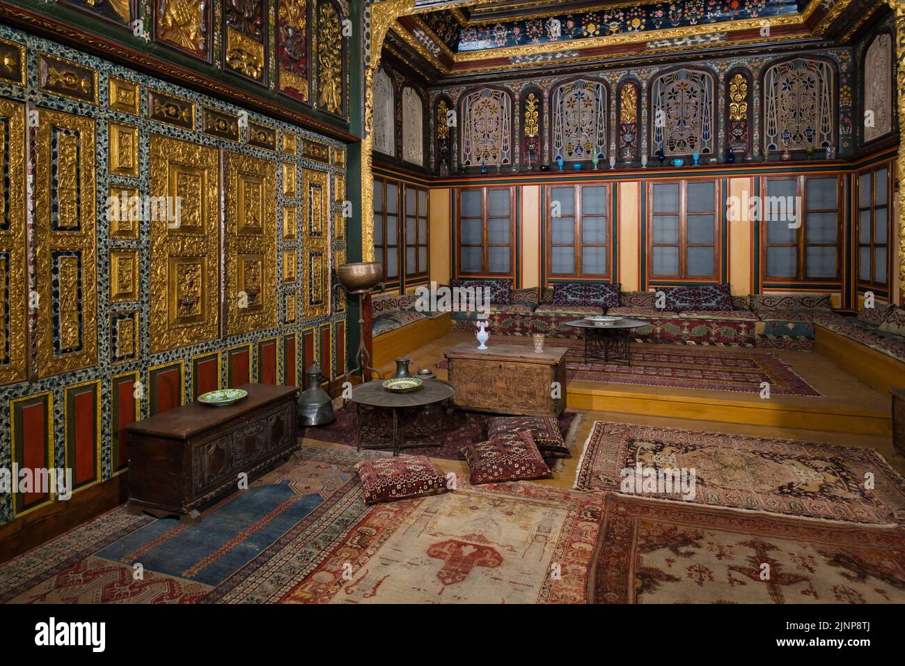 Reconstruction of ancient reception room at the Benaki museum in Athens ...