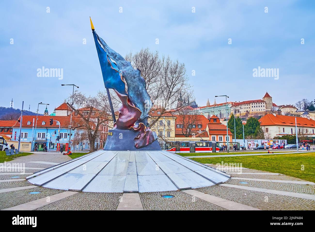 PRAGUE, CZECH REPUBLIC - MARCH 6, 2022: Resistance Flag Monument in ...