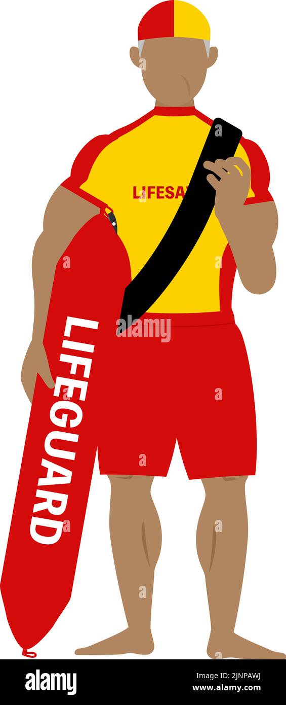 Senior Male lifesavers in poses, Patrol with lifeguard tubes Stock ...