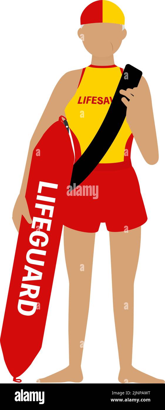 Senior Female lifesavers in poses, Patrol with lifeguard tubes Stock ...