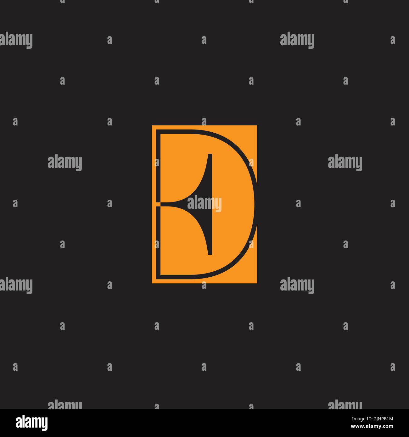 letter de monogram simple geometric negative space logo vector Stock ...