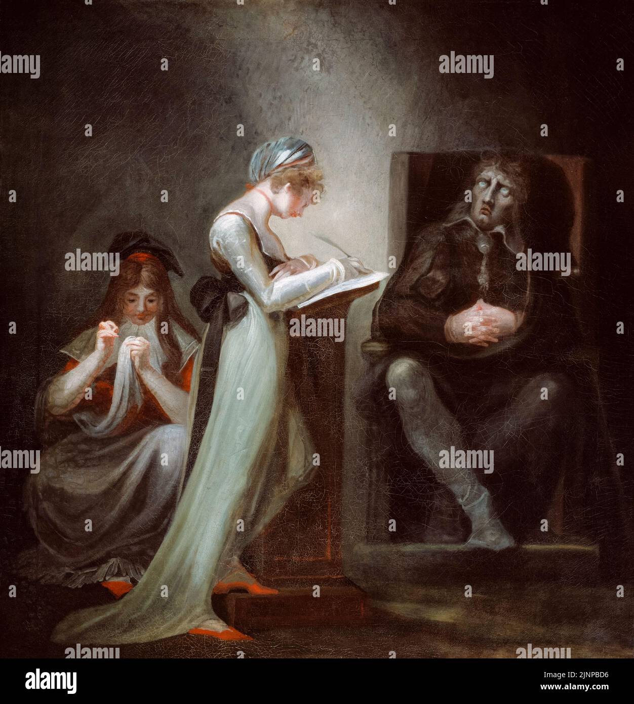 Henry Fuseli (Johann Heinrich Füssli, 1741-1825), Milton Dictating to ...