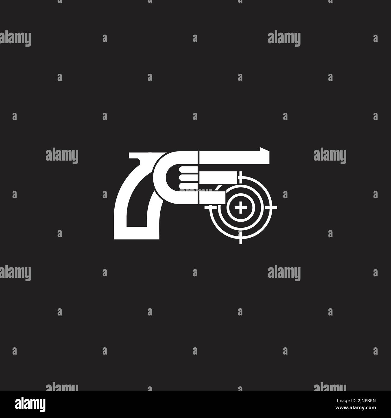 pistol target gun simple geometric symbol vector Stock Vector Image ...