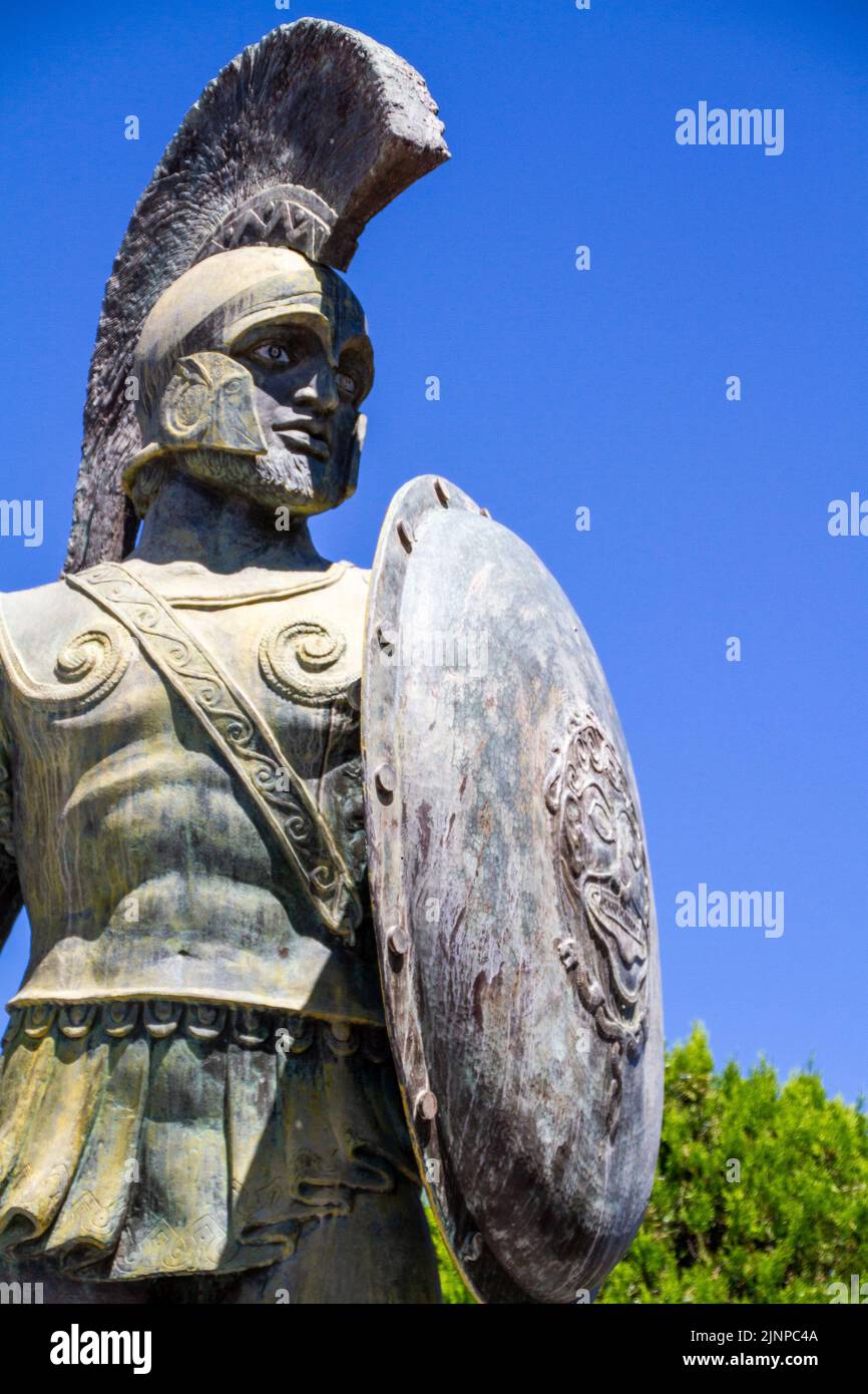 Sparta, Greece, July 20, 2022. Statue of Leonidas in the streets of ...