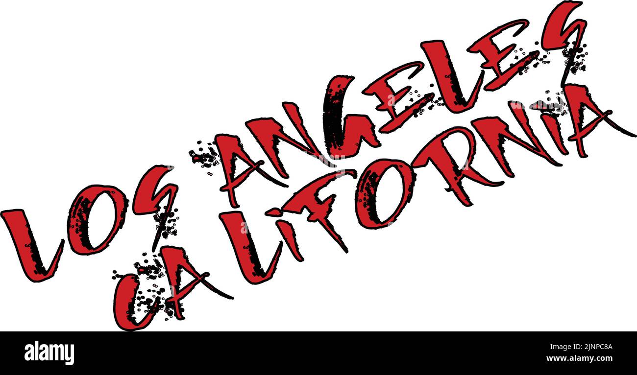 Los Angeles California, text sign illustration on white background ...