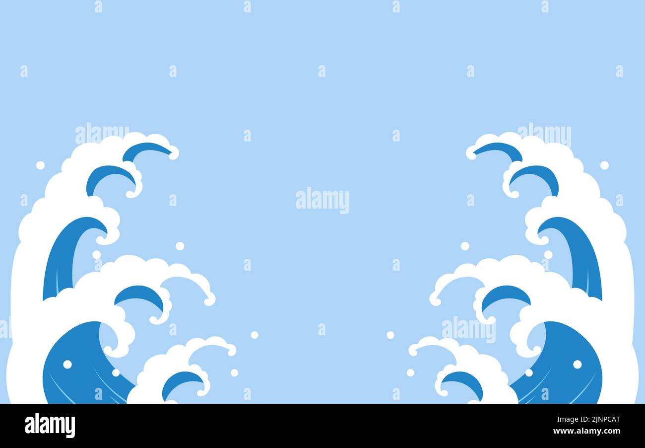 Simple Japanese rough sea, blue background Stock Vector Image & Art - Alamy