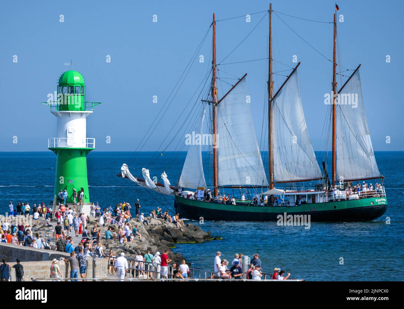 Rostock, Germany. 13th Aug, 2022. The German schooner "Pippilotta ...
