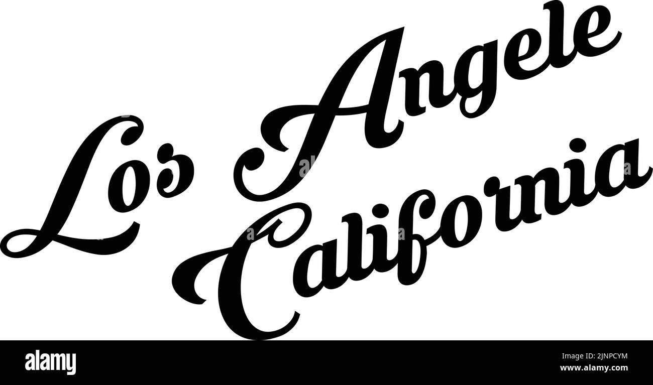 Los Angeles California, text sign illustration on white background ...
