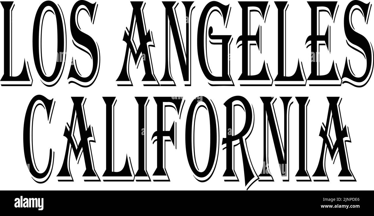 Los Angeles California, text sign illustration on white background ...