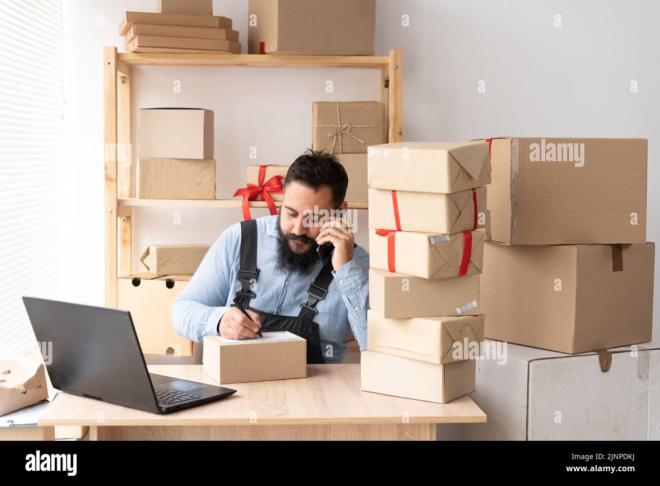 indian male business owners work from home online shopping, concept of ...