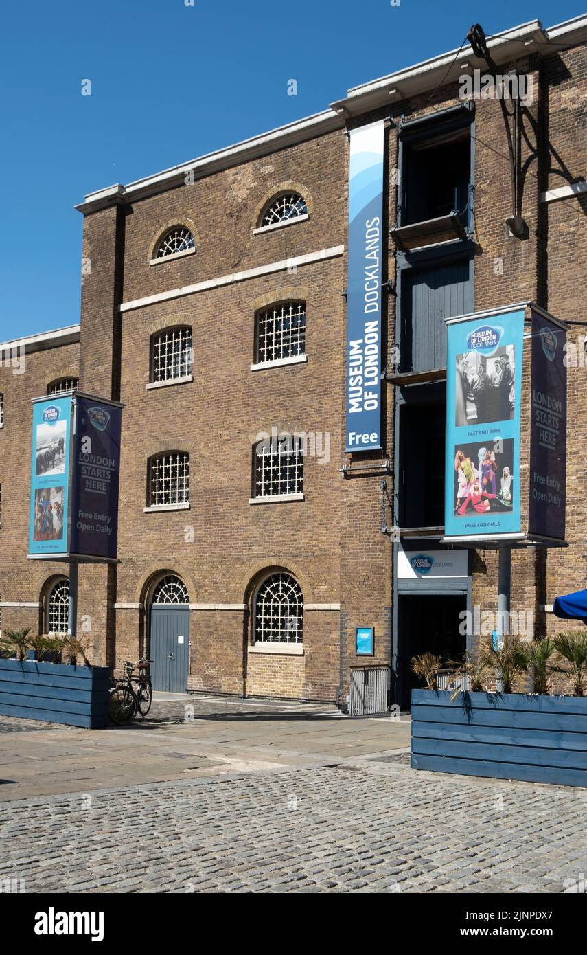 Wide view of the entrance to The Museum of London - Docklands at Canary ...