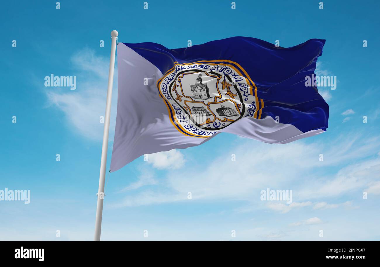 official flag of West Springfield, Massachusetts untied states of ...
