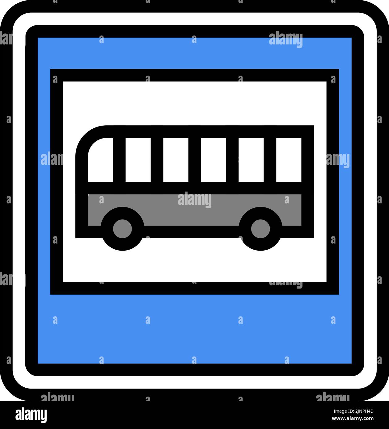 bus road sign color icon vector illustration Stock Vector Image & Art ...