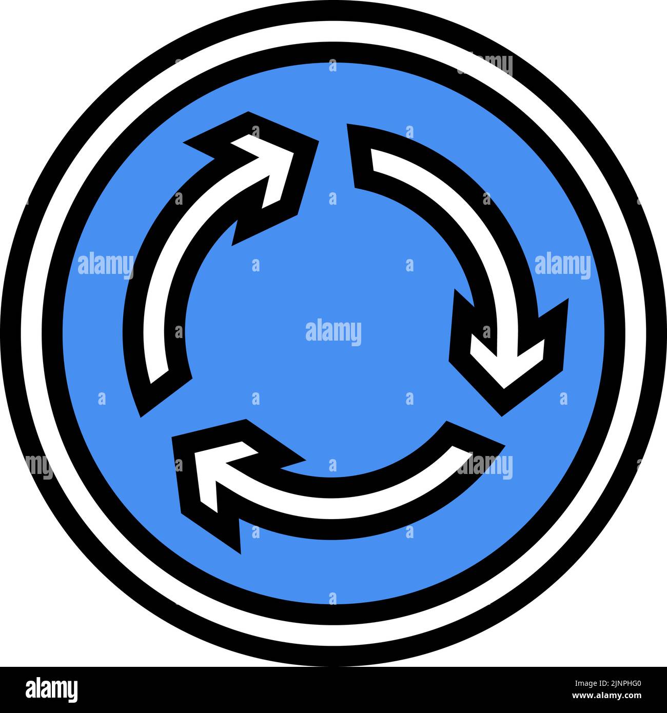 roundabout road sign color icon vector illustration Stock Vector Image & Art - Alamy