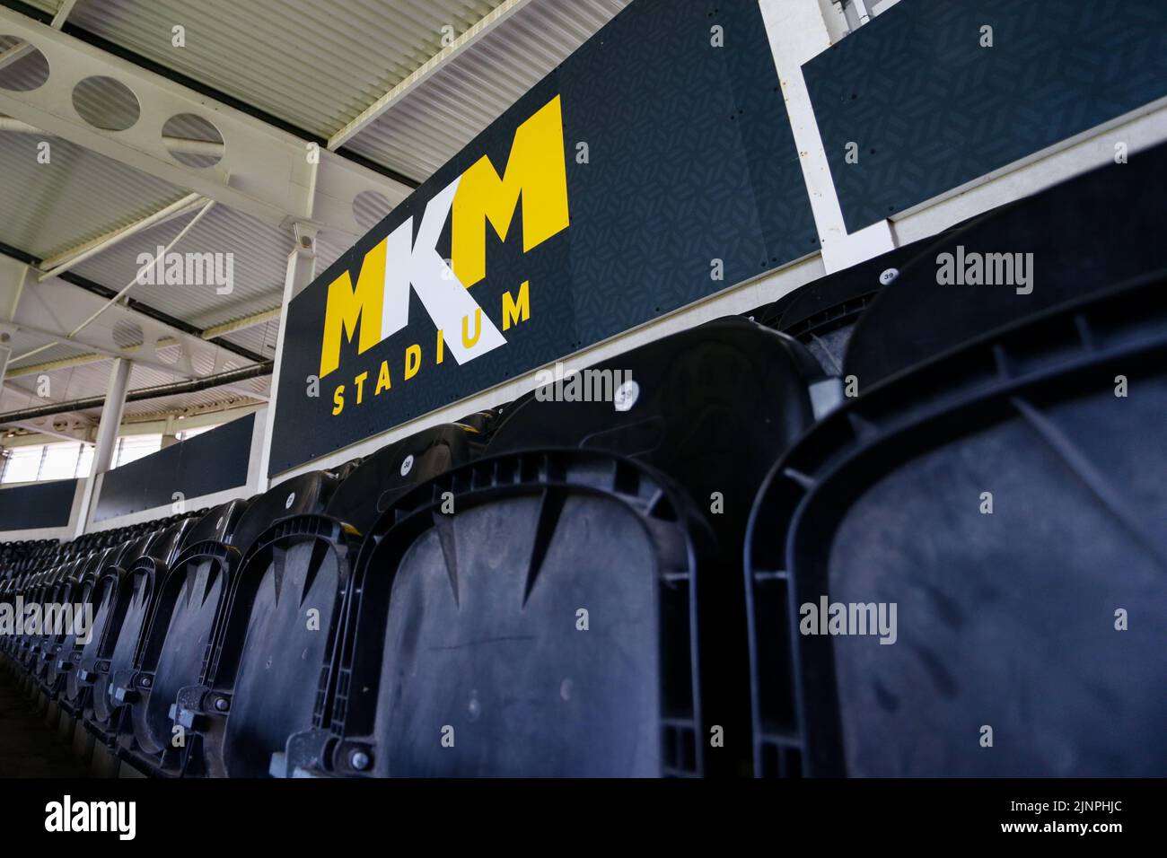 MKM stadium branding inside MKM stadium, home stadium of Hull City ...