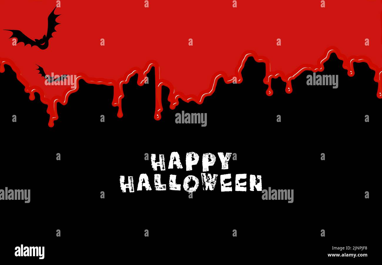 Halloween poster, blood dripping on the wall and bats Stock Vector ...