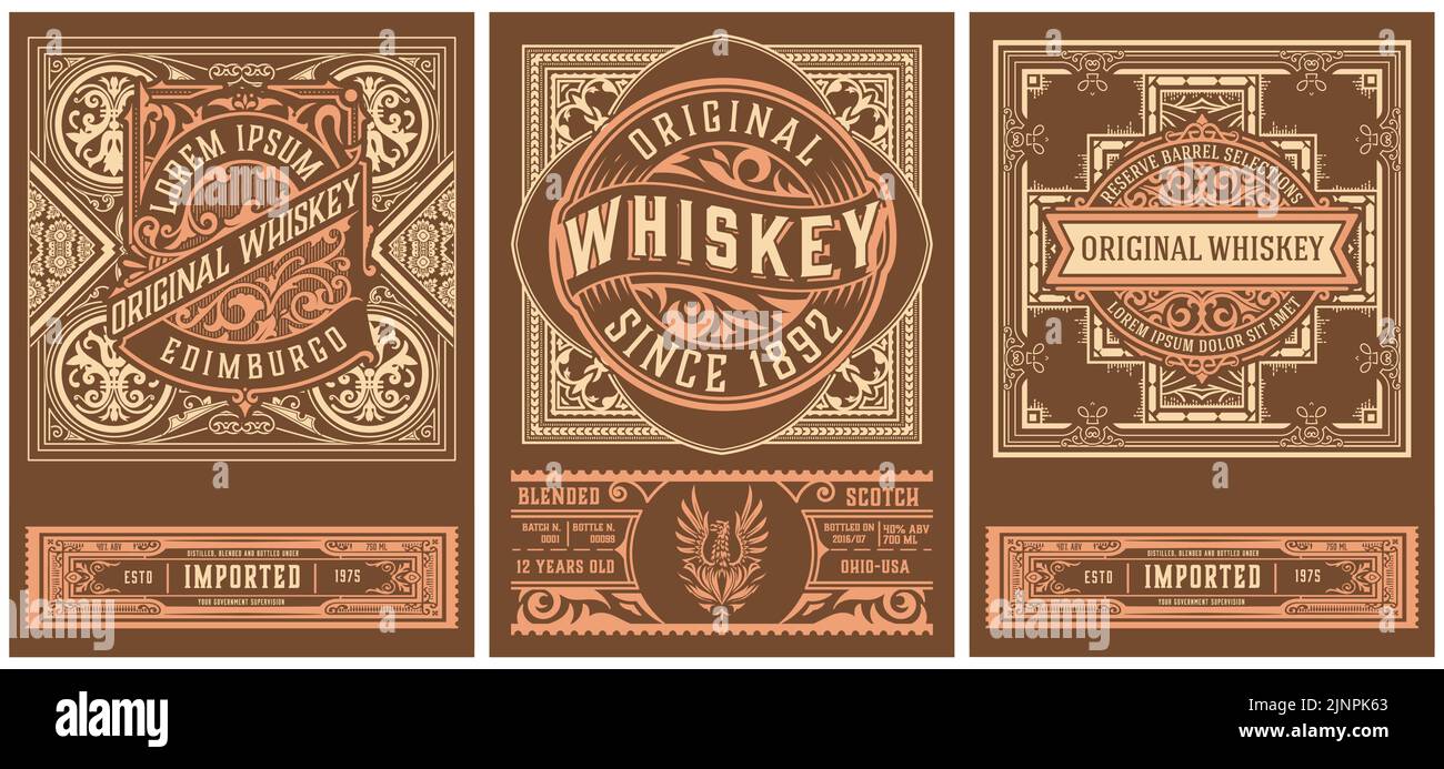 Set of 3 vintage labels for packing Stock Vector Image & Art - Alamy