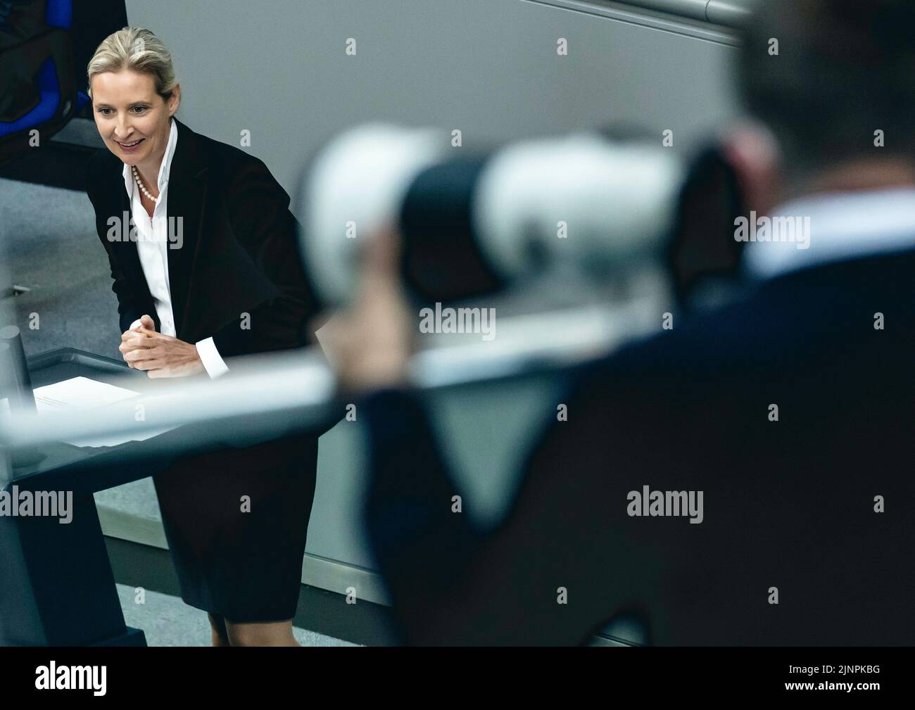 Alice Weidel, AfD parliamentary group leader, recorded during the ...