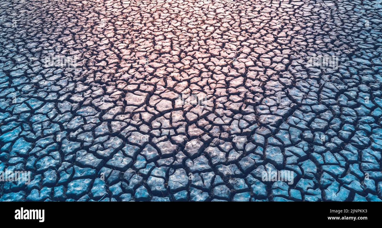 Cracked soil texture in the desert, La pampa Province, Patagonia ...