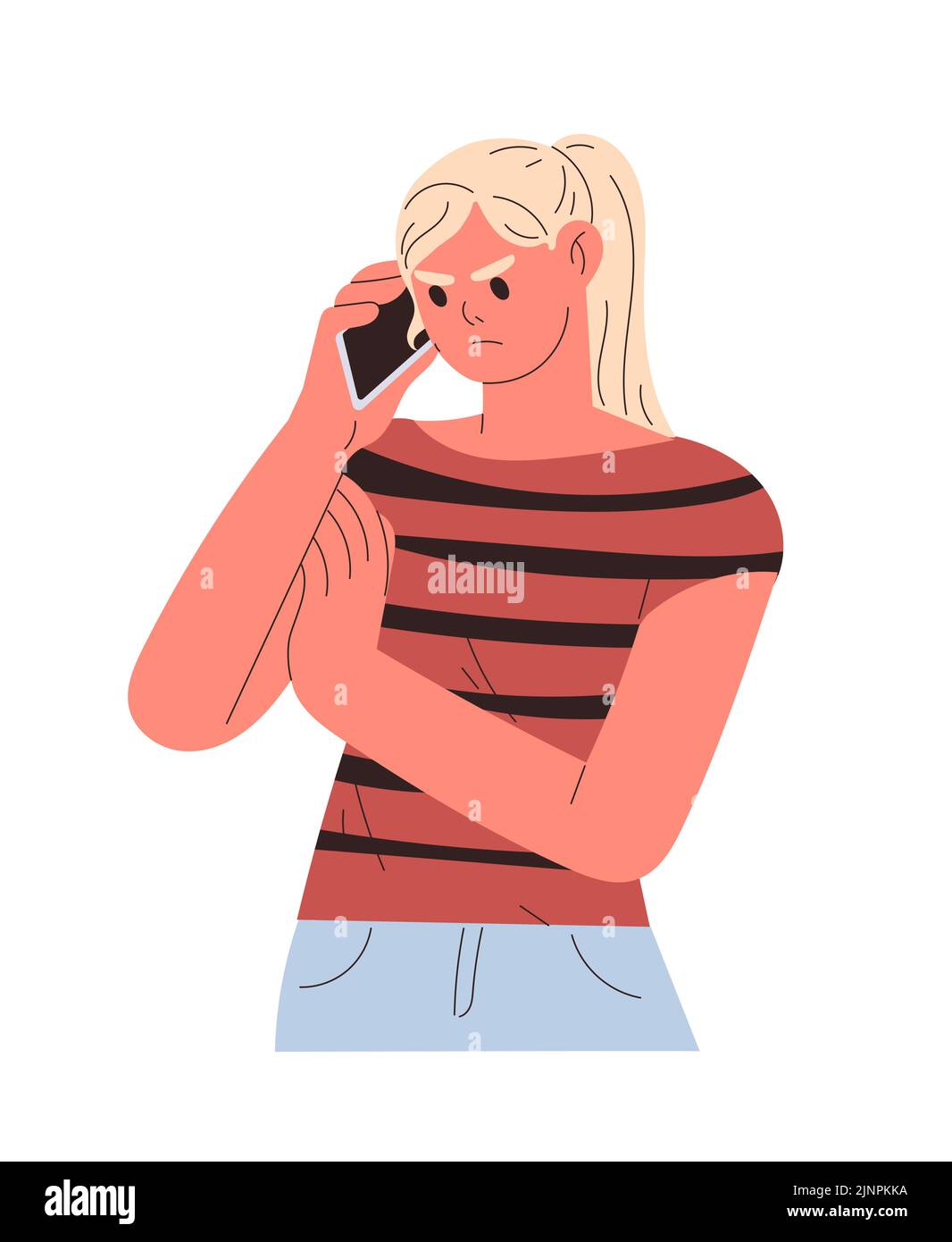 Mobile phone angry woman Stock Vector Images - Alamy