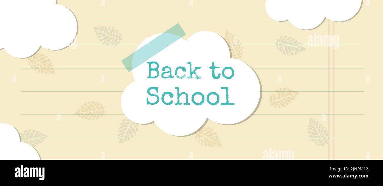 Welcome back to school banner vintage collage, leaf, leaf print ...