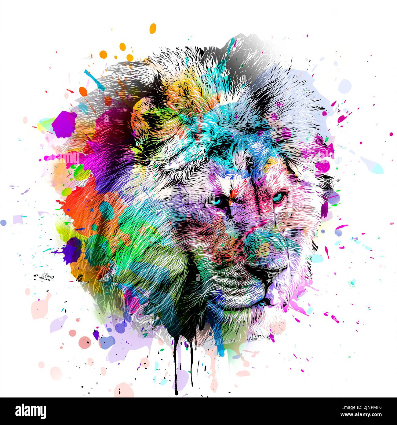 graffiti on the wall with tiger color art Stock Photo - Alamy