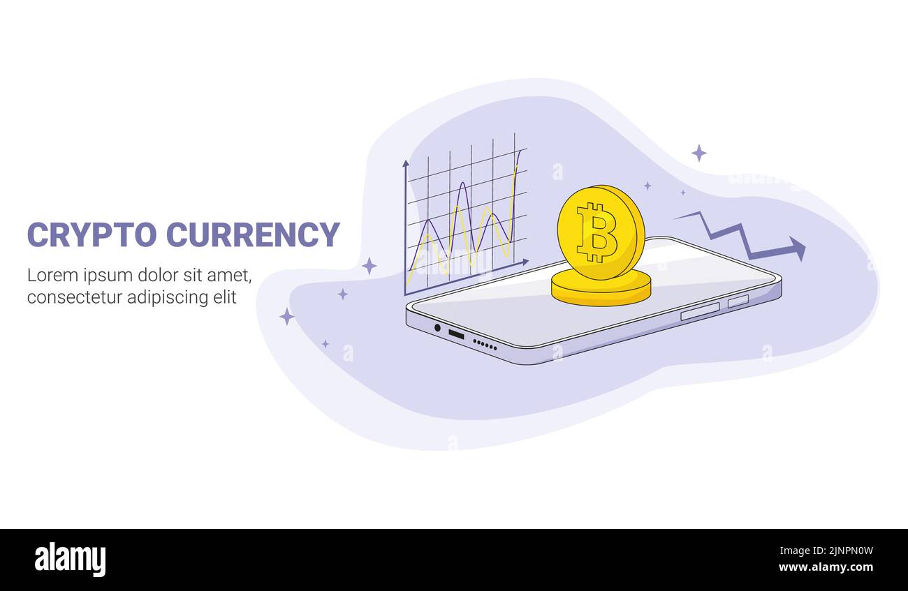 The inscription Cryptocurrency smartphone lies and on it there are ...