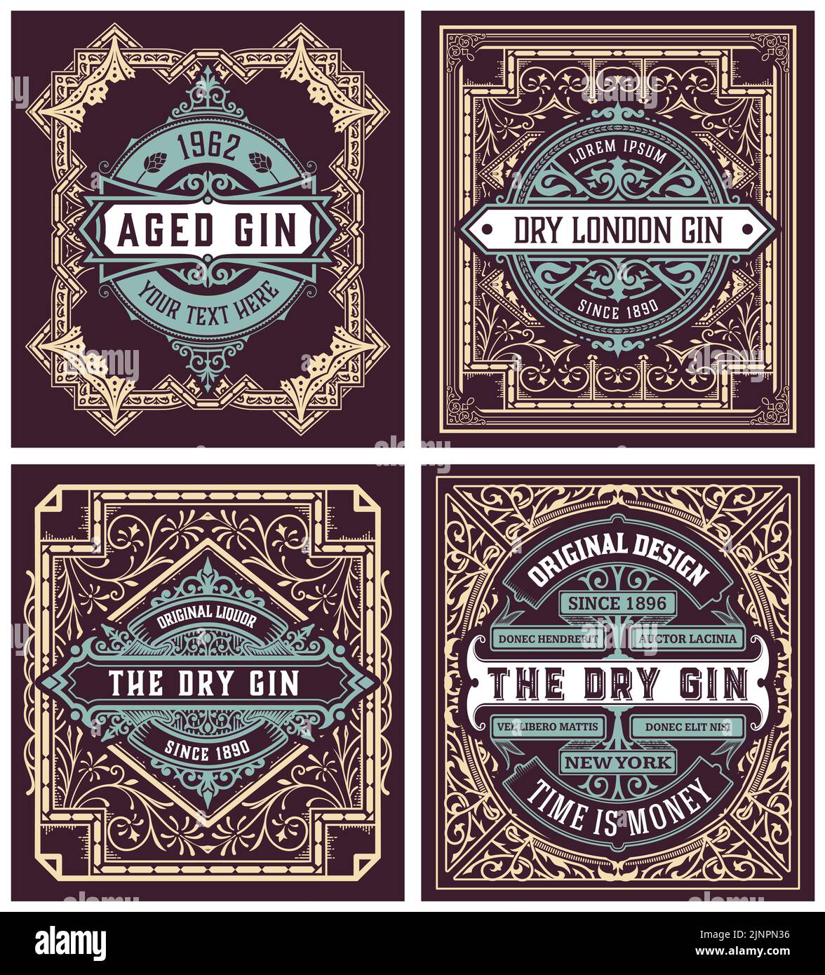 Set of 4 vintage labels for packing Stock Vector Image & Art - Alamy