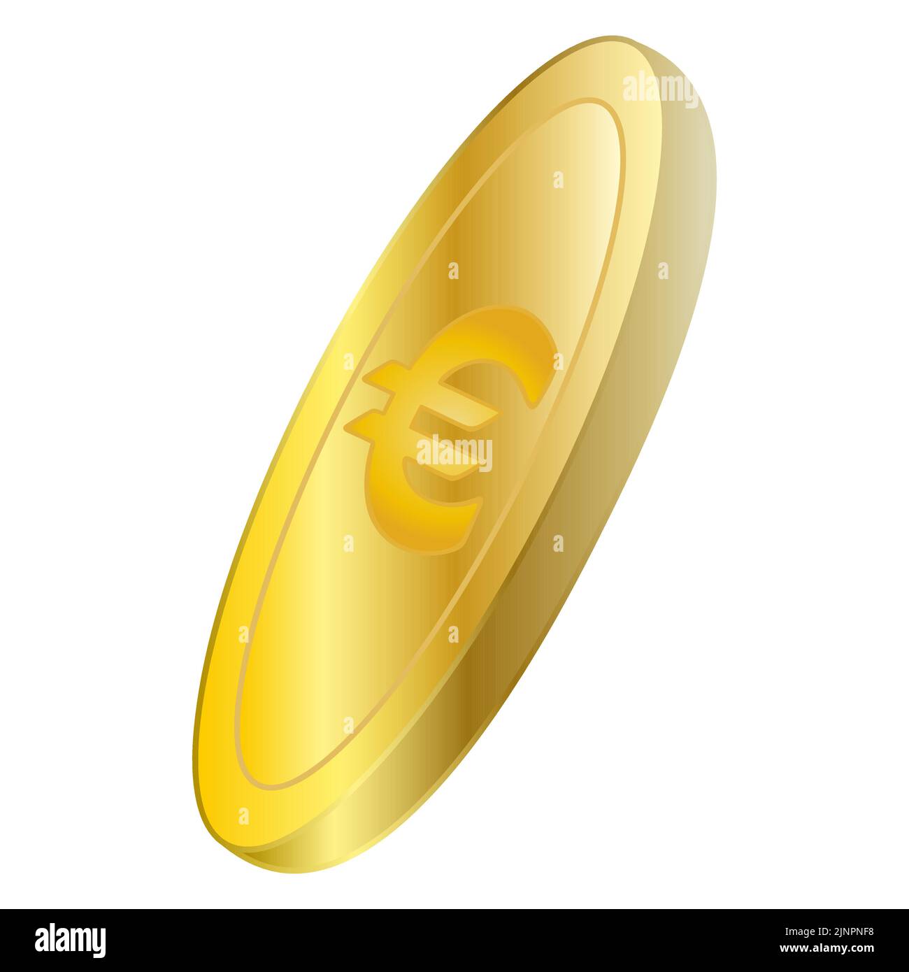 Euro symbol. Coin. Color vector illustration on an isolated white ...