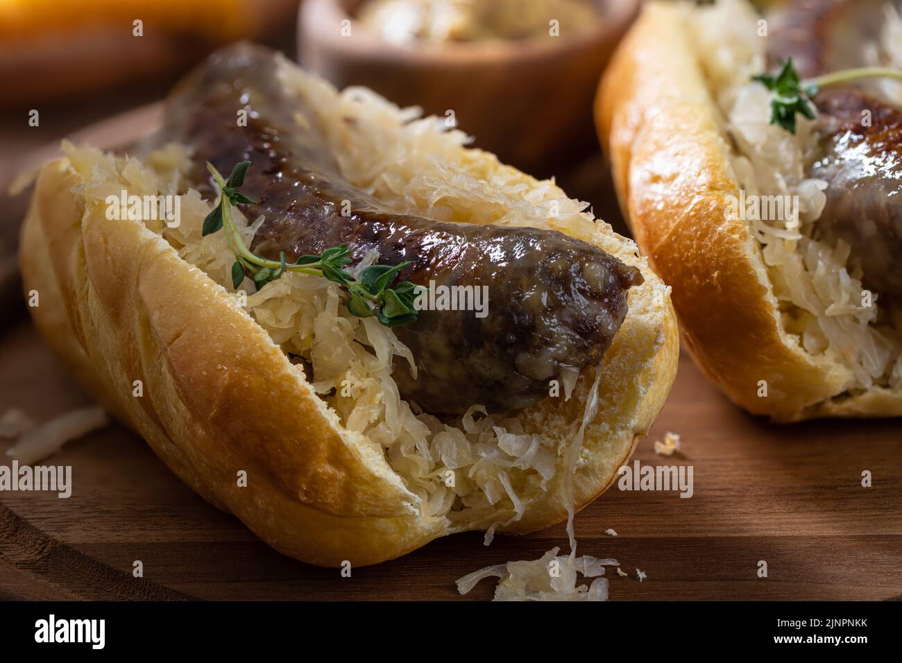 Bratwurst sausage mustard hi-res stock photography and images - Alamy