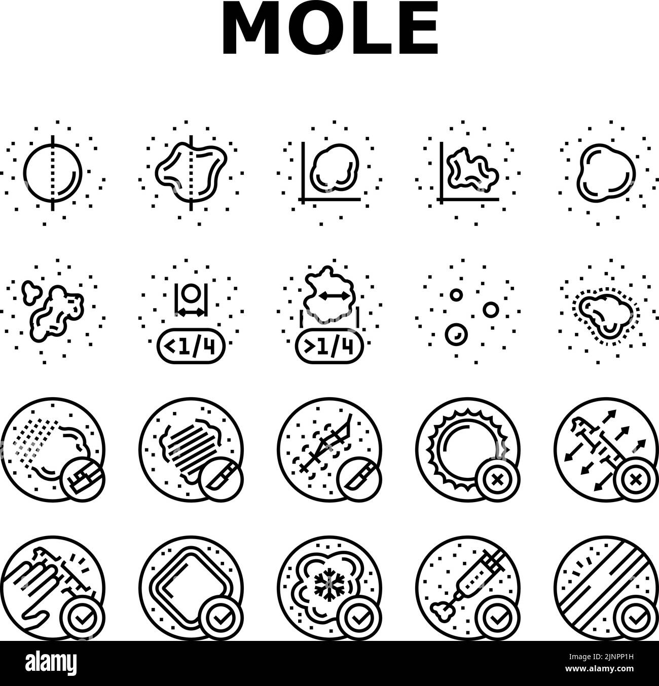 Mole Skin Problem And Disease Icons Set Vector Stock Vector Image & Art ...